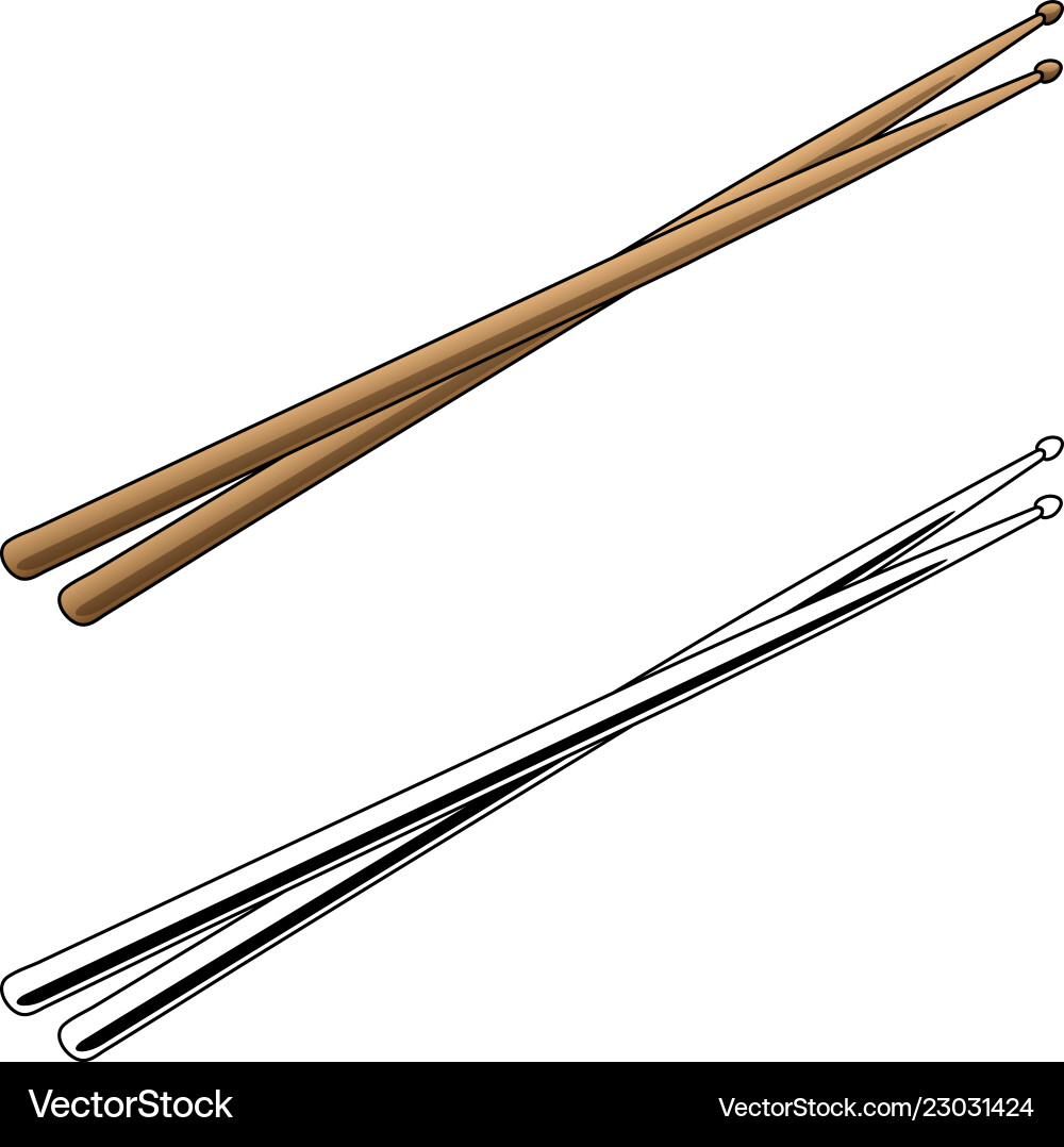 Drum sticks Royalty Free Vector Image - VectorStock