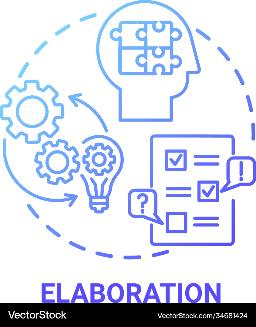 Ikone des Ausarbeitungskonzepts Lizenzfreies Vektorbild