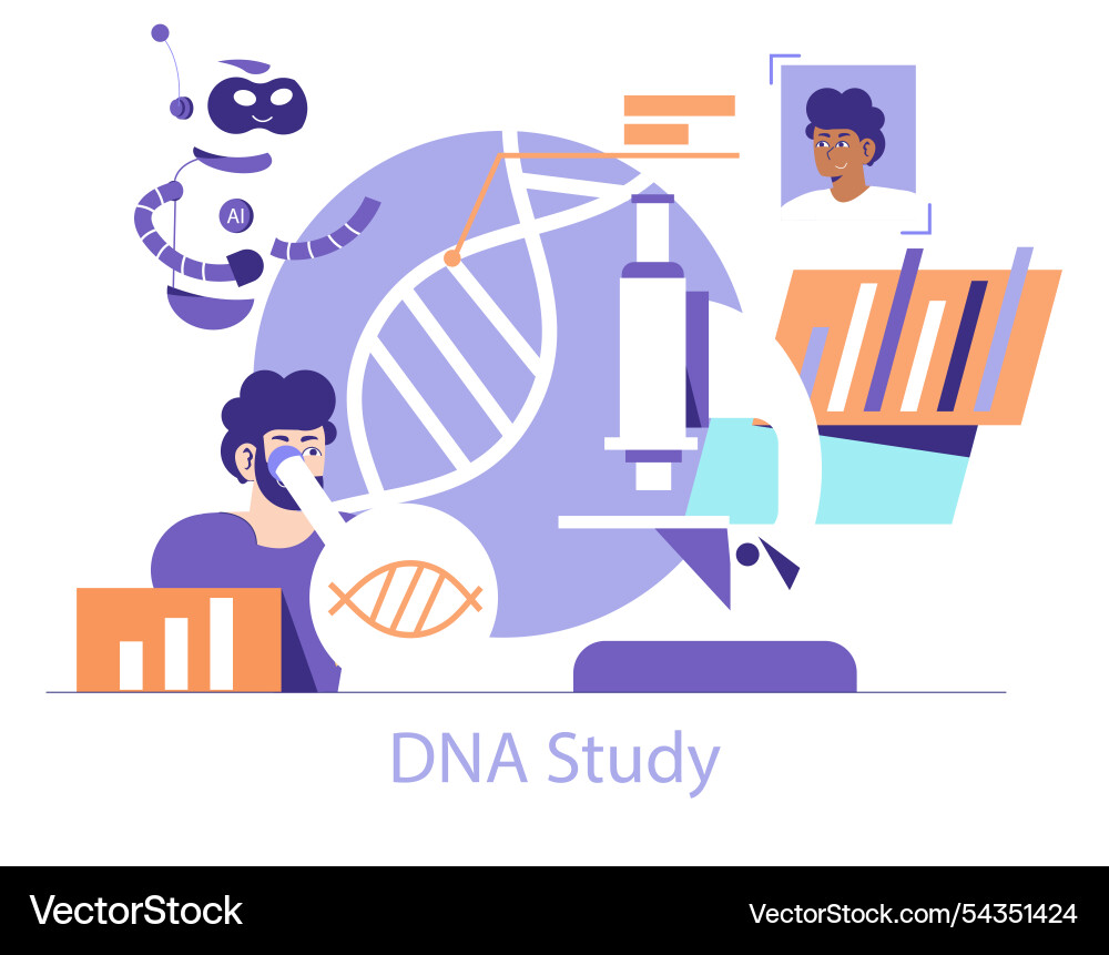 Forensics technologys flat Royalty Free Vector Image