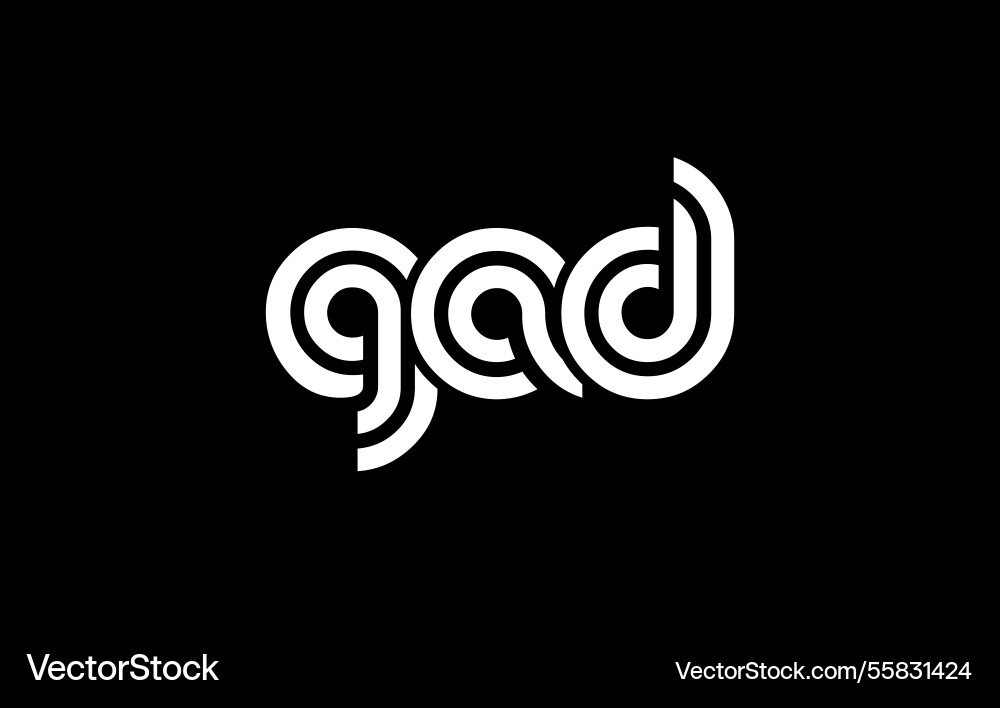 Gad creative unique modern letter logo design Vector Image