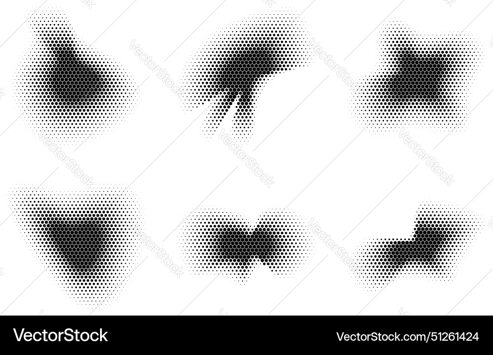 Halftone hexagon pattern reprographic technique Vector Image