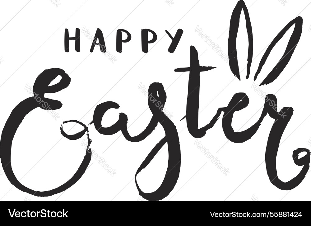 Happy easter hand lettering quote calligraphy Vector Image