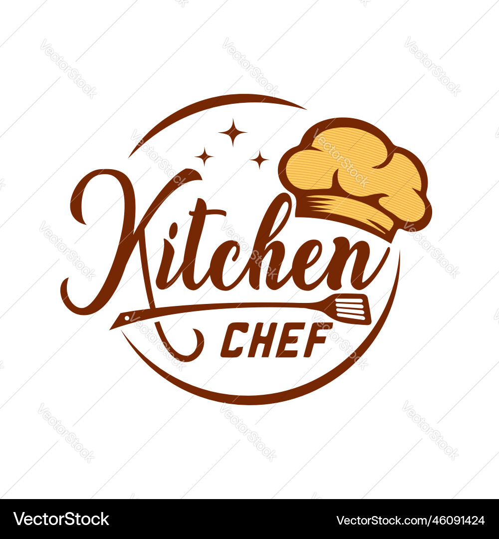 Kitchen chef logo design template Royalty Free Vector Image