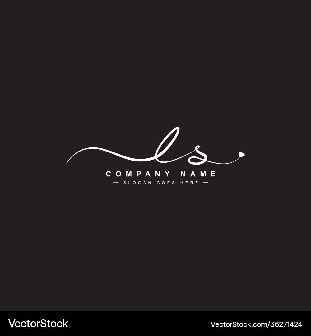Ls initial signature logo handwritten Royalty Free Vector