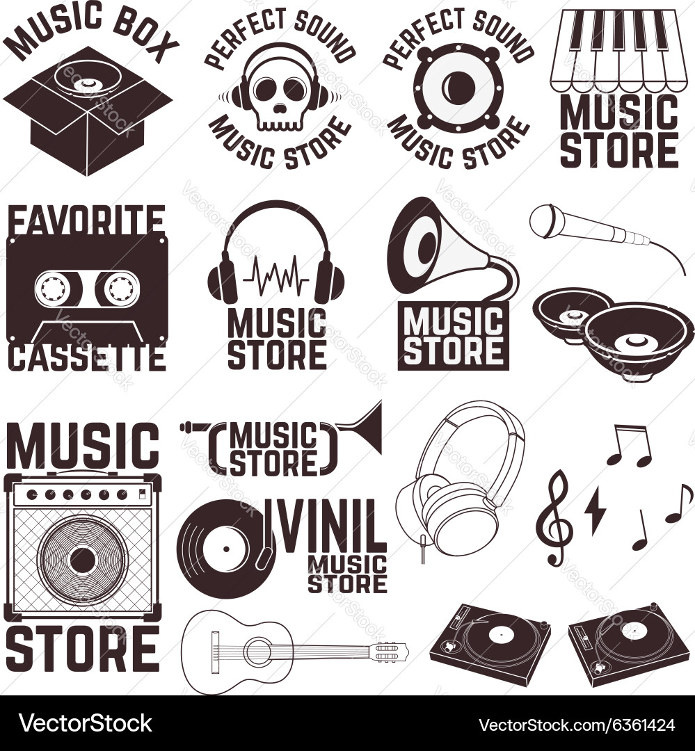 Music store Royalty Free Vector Image - VectorStock