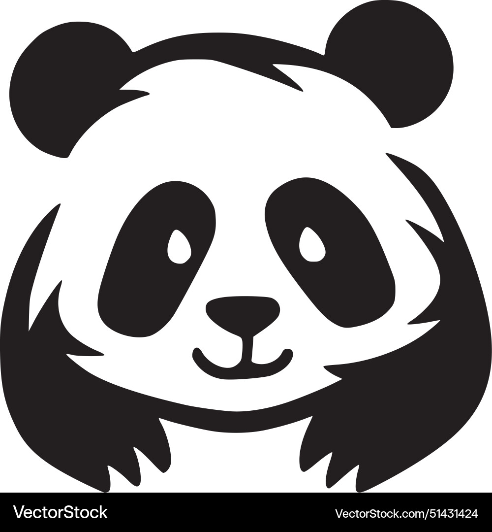 Panda - black and white isolated icon Royalty Free Vector