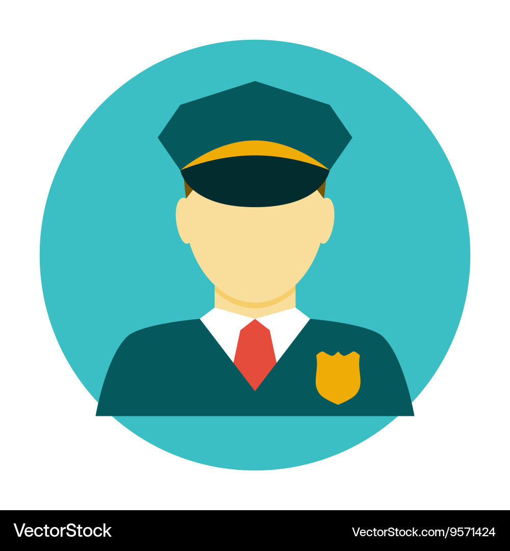 Policeman officer flat icon Royalty Free Vector Image