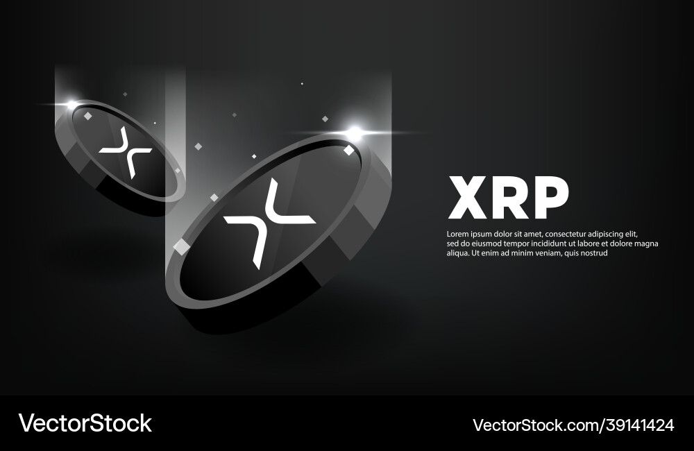 Ripple coin or xrp banner Royalty Free Vector Image
