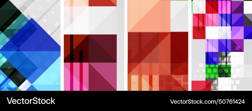 Square abstract poster set Royalty Free Vector Image