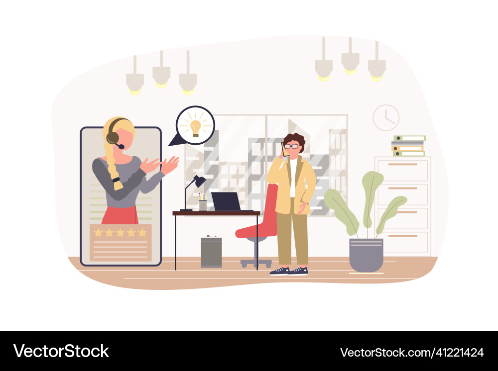 Virtual assistant modern flat concept client Vector Image