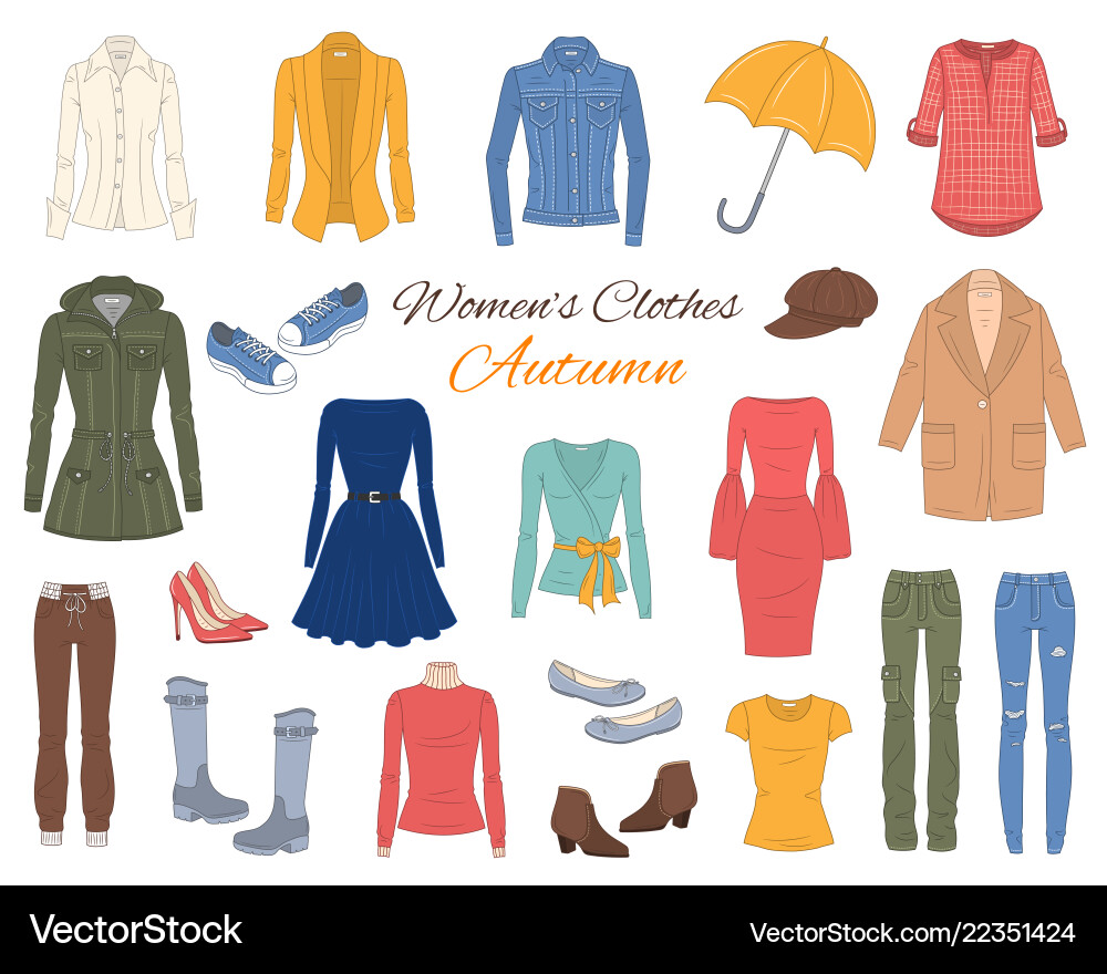 Women s clothes collection Royalty Free Vector Image