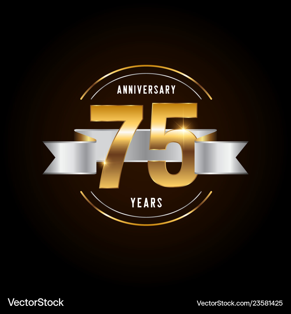 75 Jubiläum Goldene Feier Lizenzfreies Vektorbild