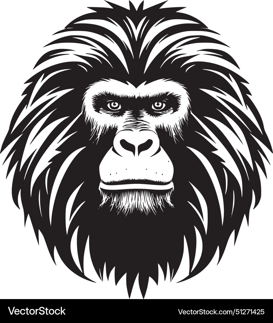 Baboon - minimalist and simple silhouette Vector Image