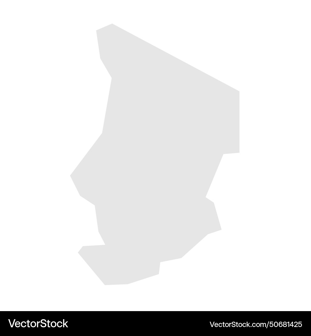 Chad simplified map Royalty Free Vector Image - VectorStock