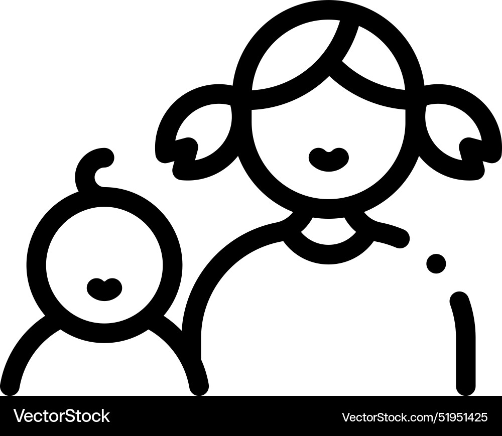 Children icon thin linear style design isolated Vector Image