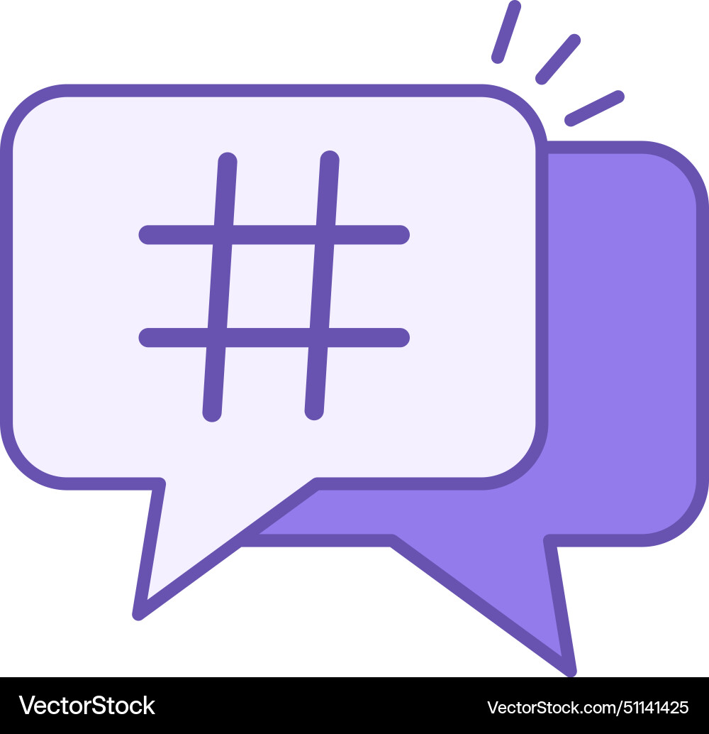 Colored topics icon hashtag popular Royalty Free Vector