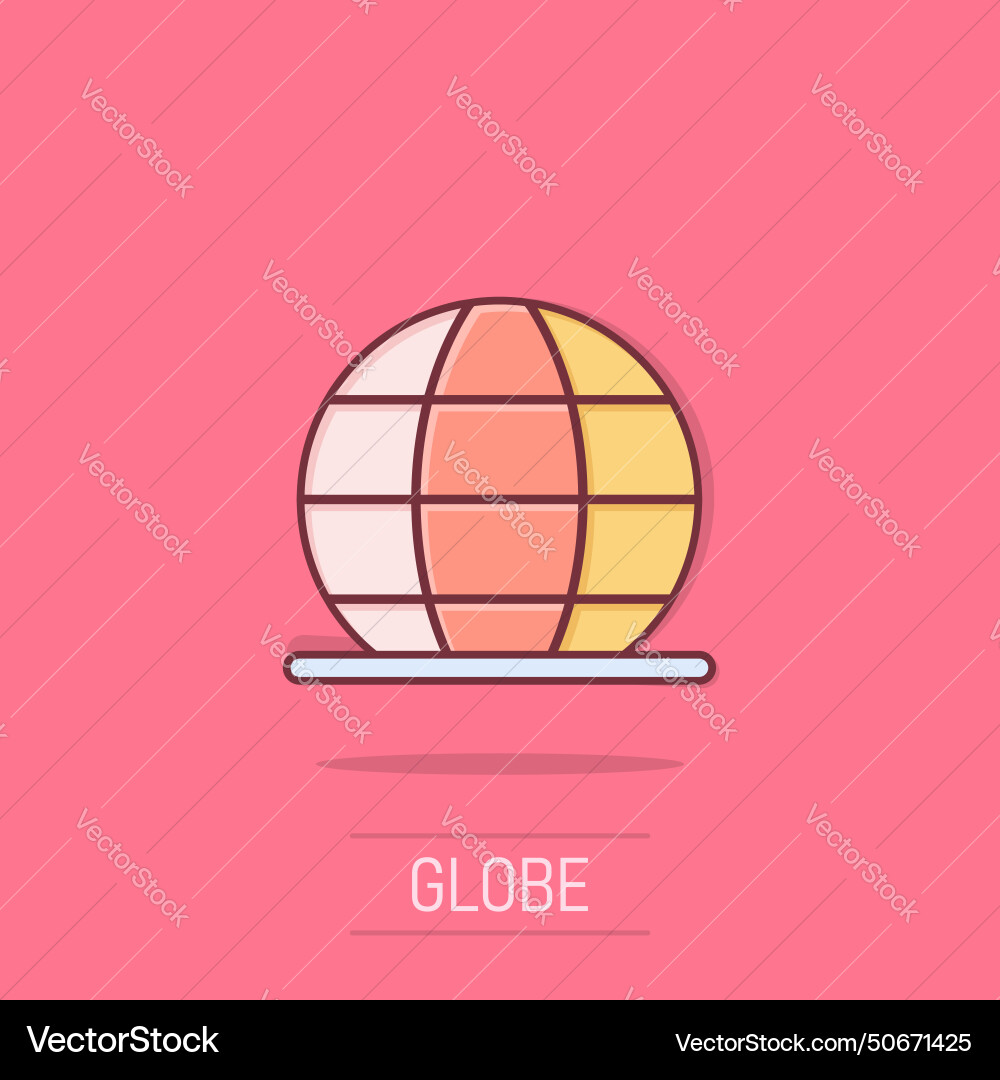 Earth planet icon in comic style globe geographic Vector Image
