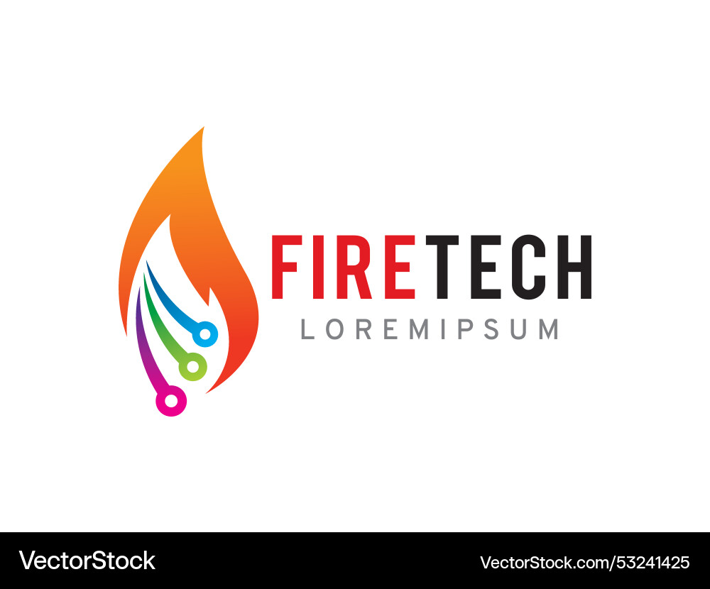 Fire technology logo symbol or icon template Vector Image