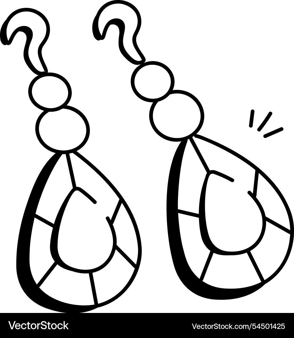 Hand drawn icon of earrings Royalty Free Vector Image