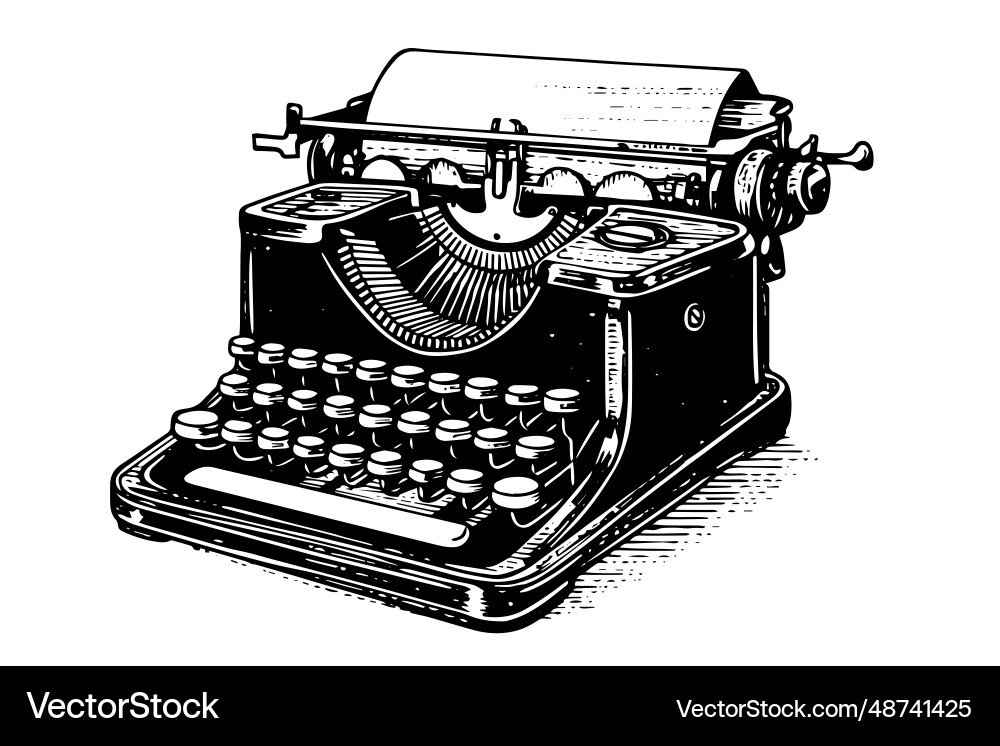 Retro Typewriter Artwork Royalty Free Vector Image