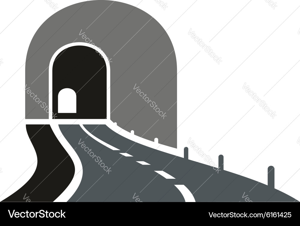Road tunnel icon with underpass entrance Vector Image