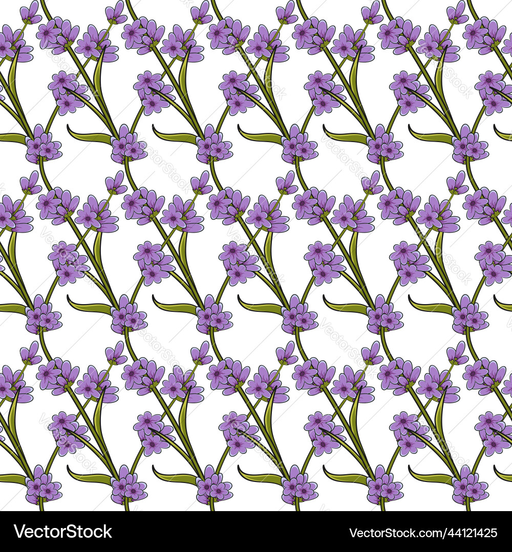 Seamless pattern with lavender sprigs Royalty Free Vector