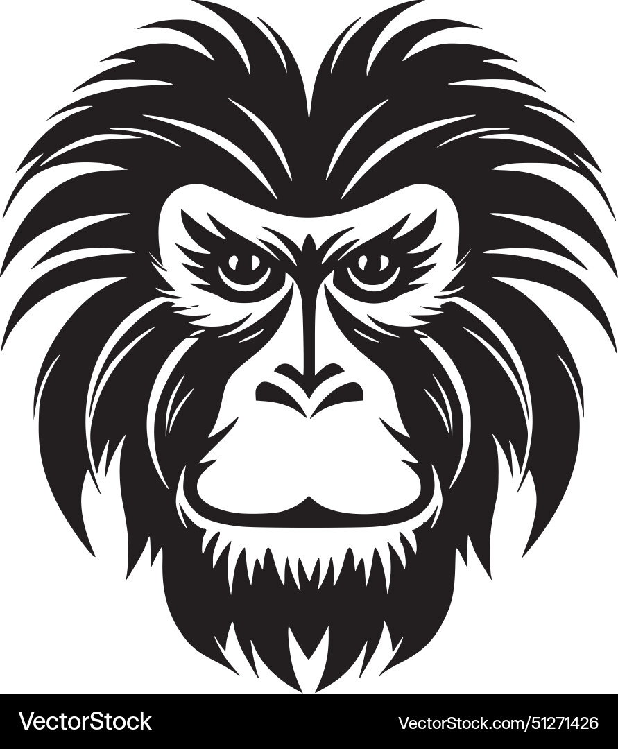 Baboon - minimalist and flat logo Royalty Free Vector Image
