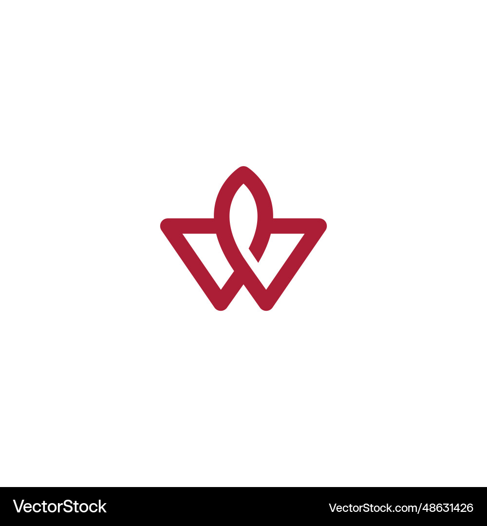 Crown W Logo - Elegant Letter W Royalty Free Vector Image