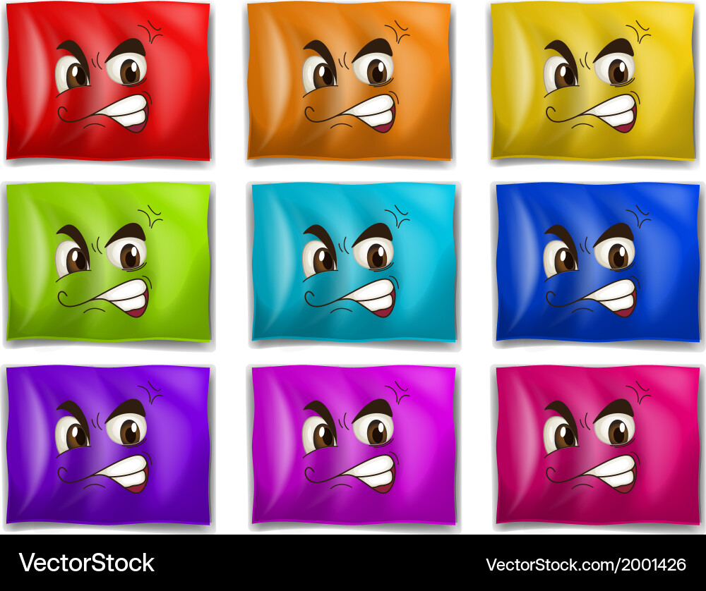 Flags with faces Royalty Free Vector Image - VectorStock