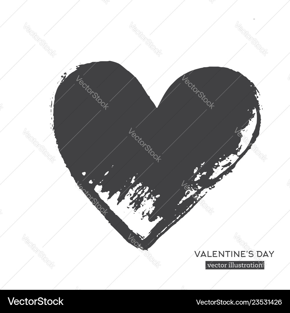 Hand drawn calligraphy heart isolated on white Vector Image