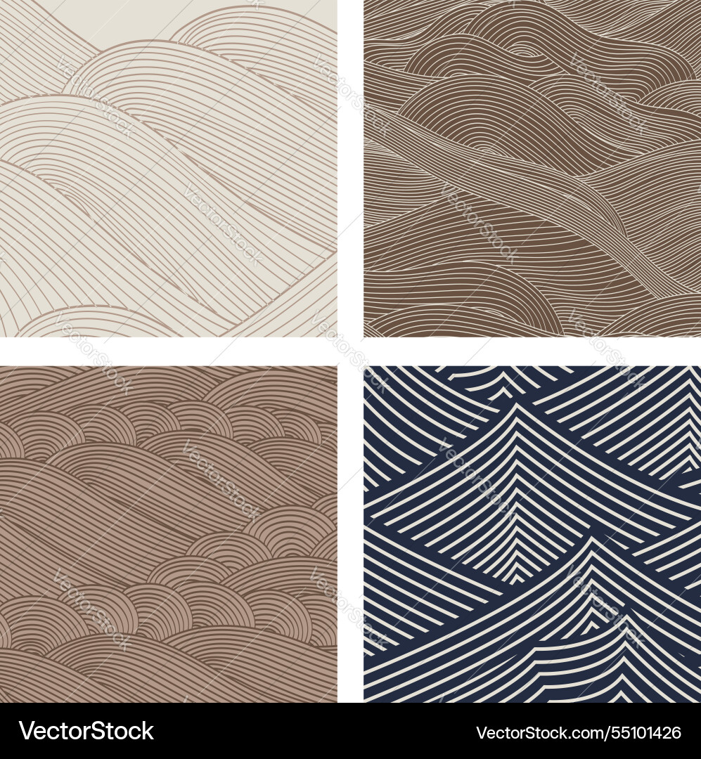 Hand drawn wave elements on white colorful Vector Image