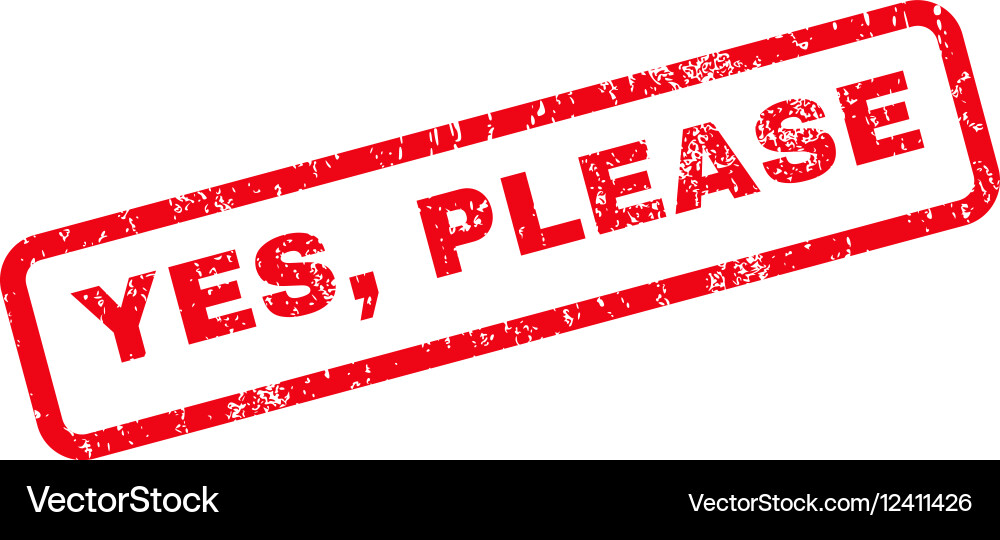 Ja bitte Gummistempel Lizenzfreies Vektorbild