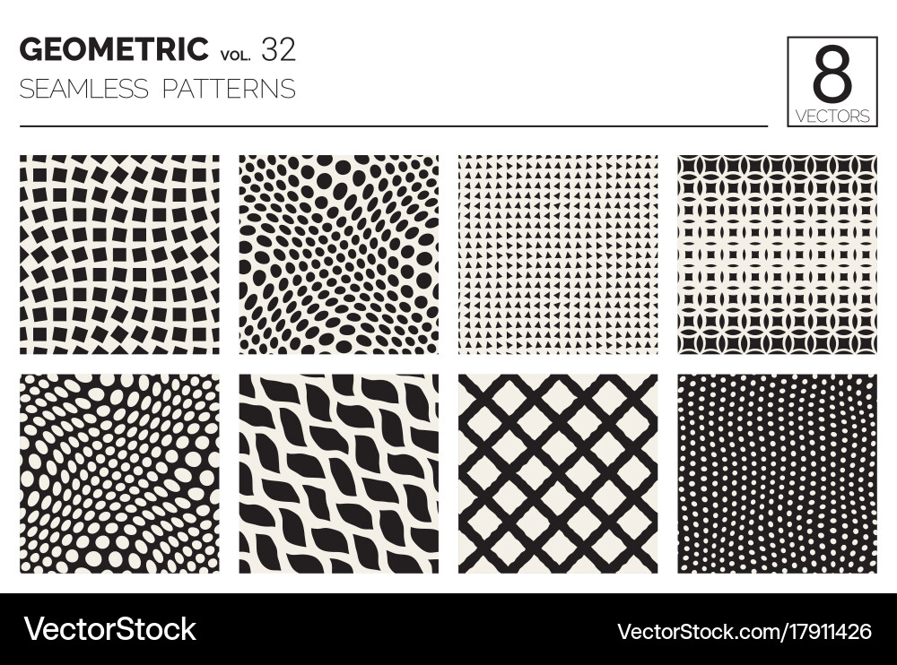 Minimal geometric seamless patterns set Royalty Free Vector
