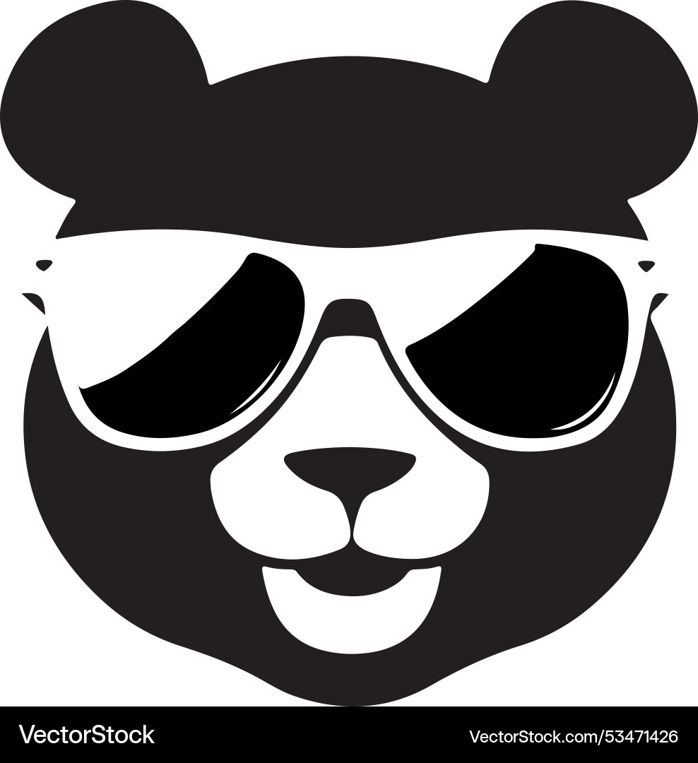Panda head art Royalty Free Vector Image - VectorStock