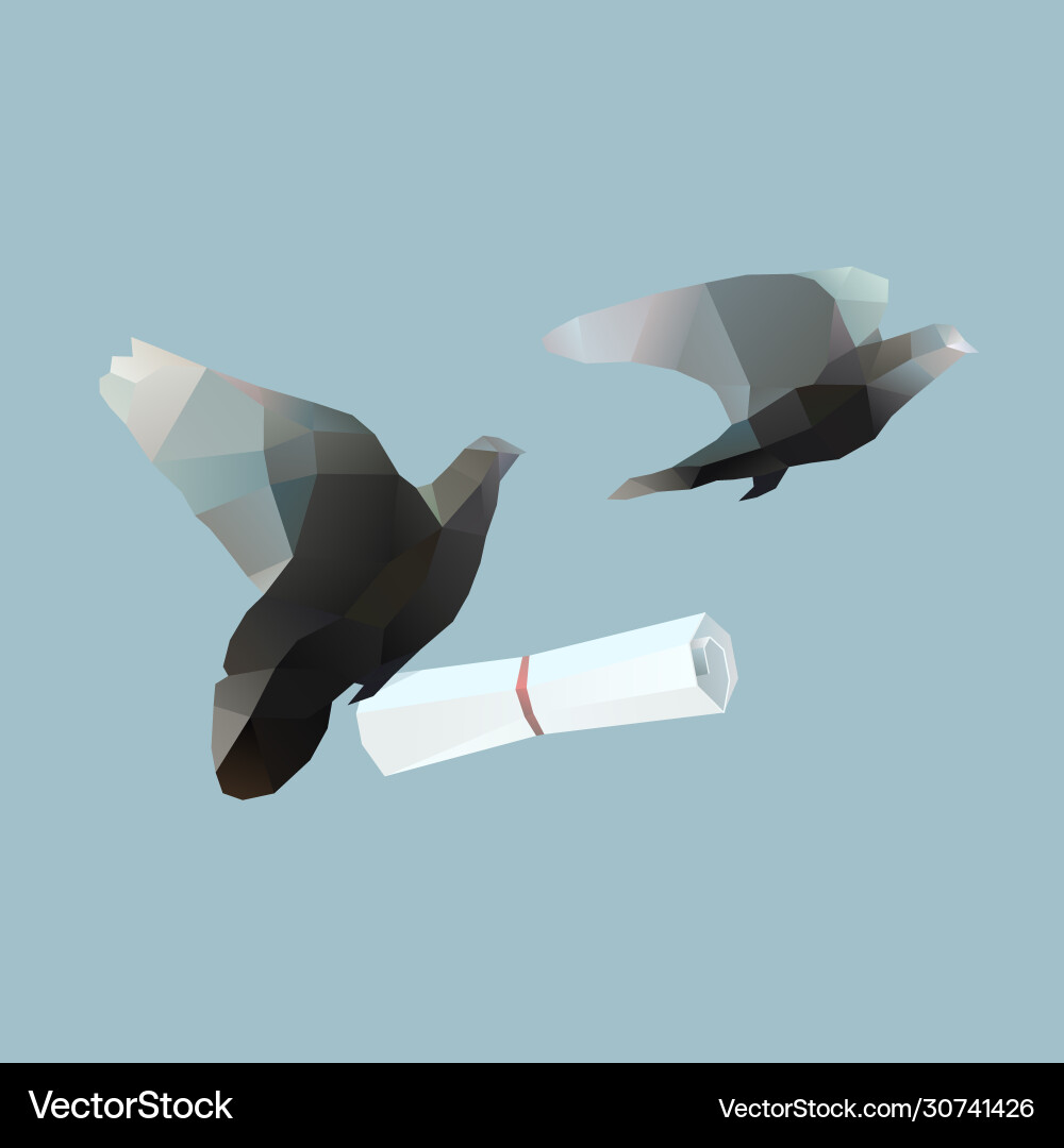 Pigeons with message Royalty Free Vector Image