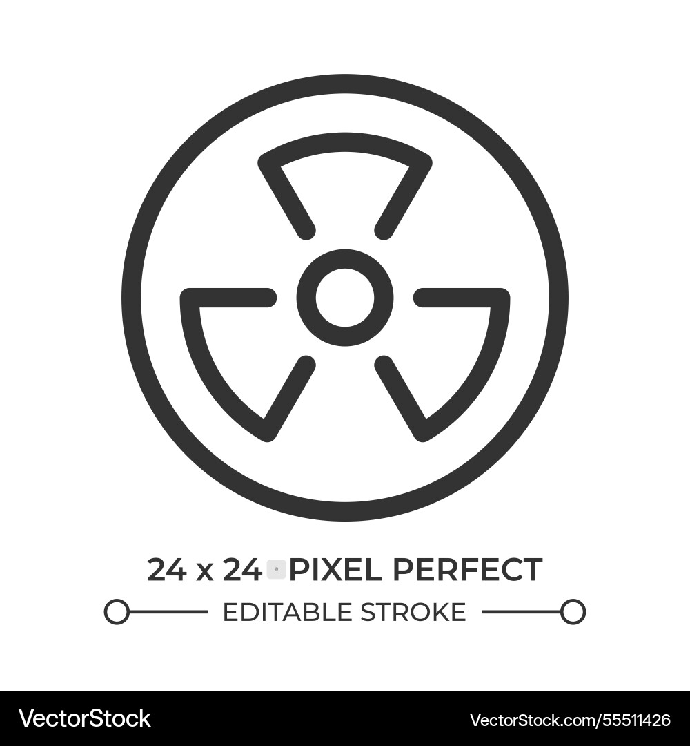 Radiation symbol line ui icon Royalty Free Vector Image