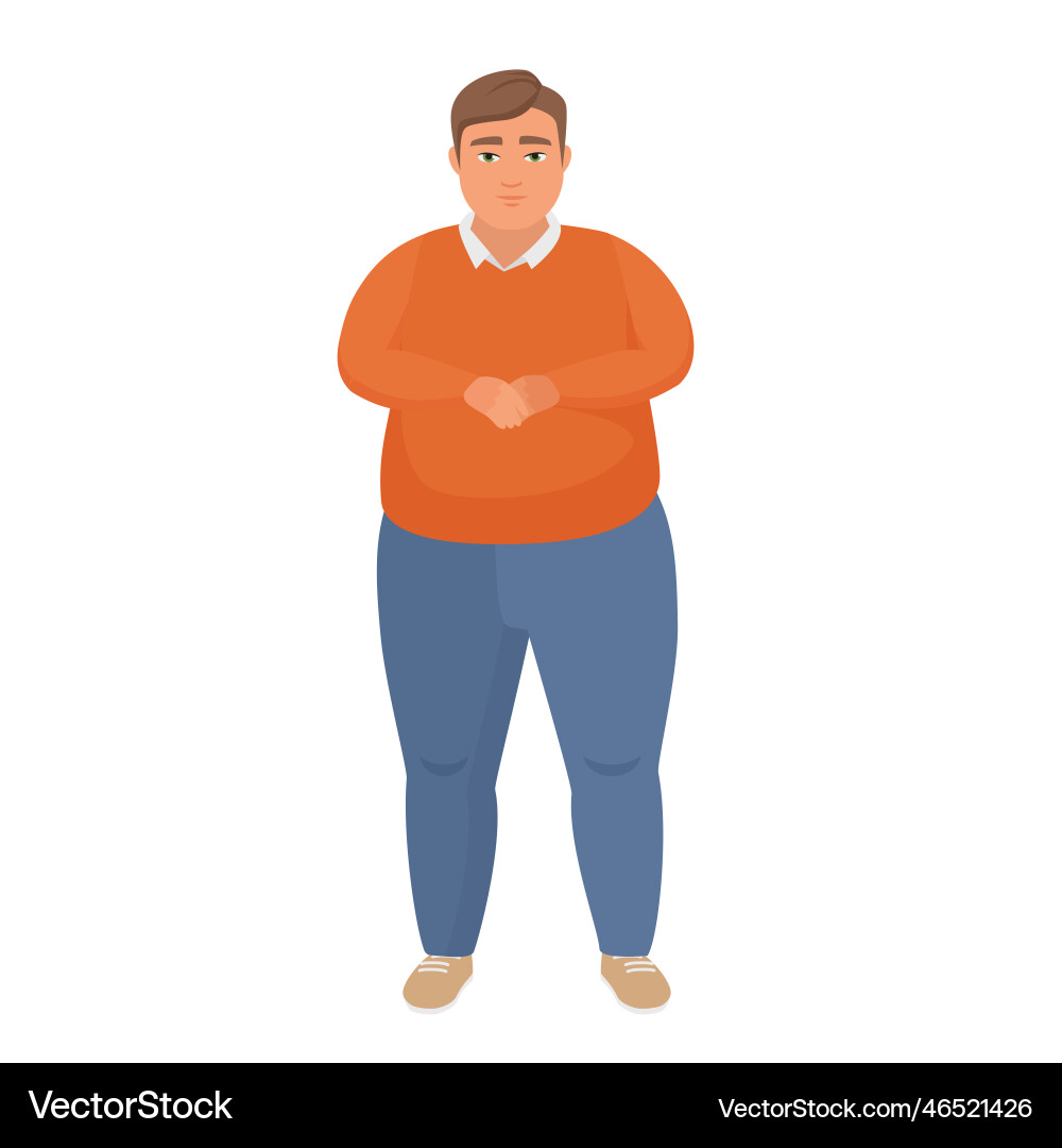 Serious fat man Royalty Free Vector Image - VectorStock