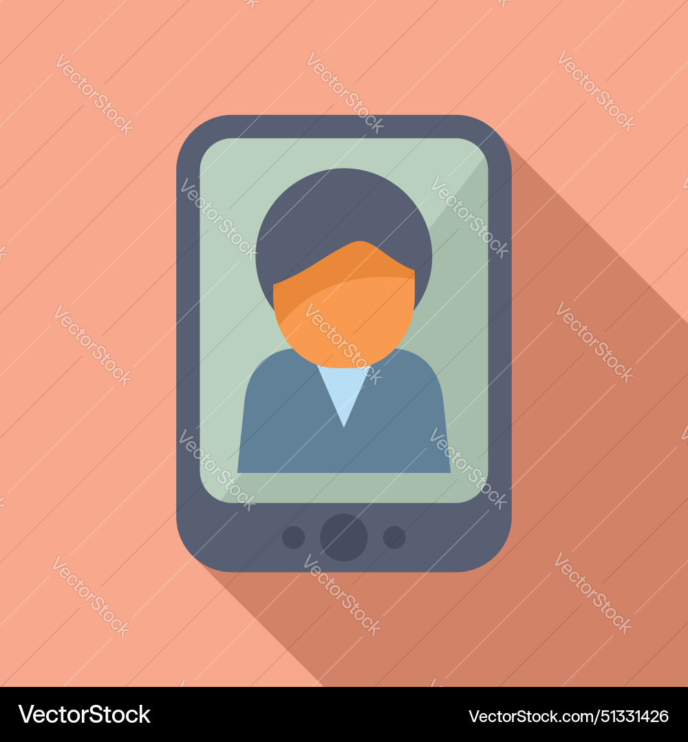 Smartphone contact icon with face mask Royalty Free Vector