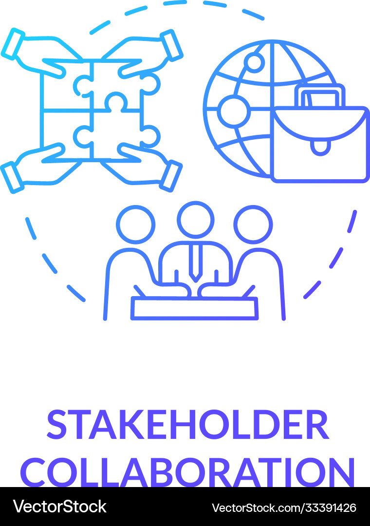 Stakeholder collaboration blue gradient concept Vector Image Stakeholder collaboration blue gradient concept Vector Image