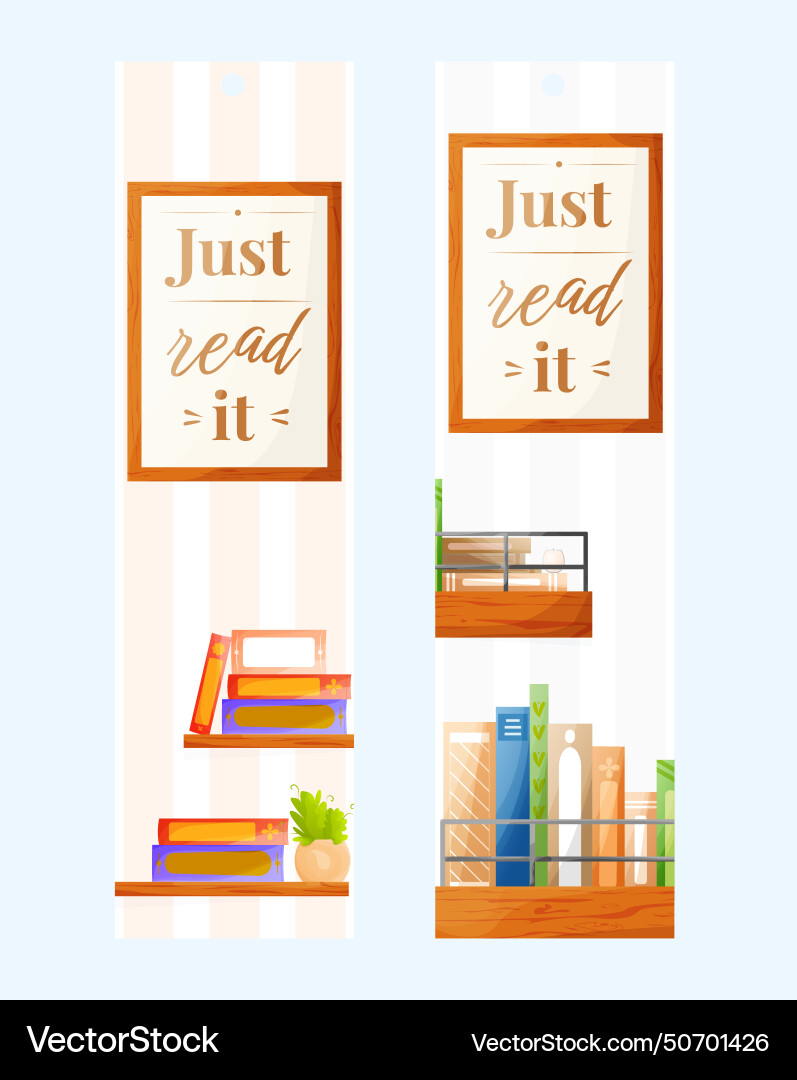 Templates for book bookmarks with drawings Vector Image