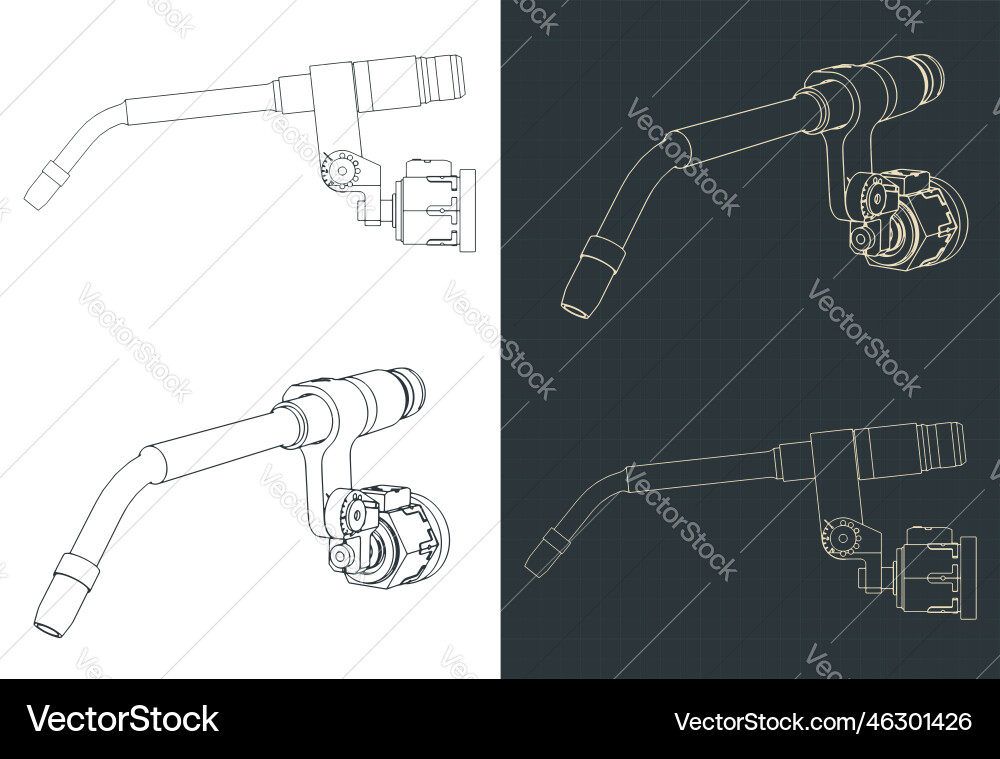Welding torch for robot Royalty Free Vector Image