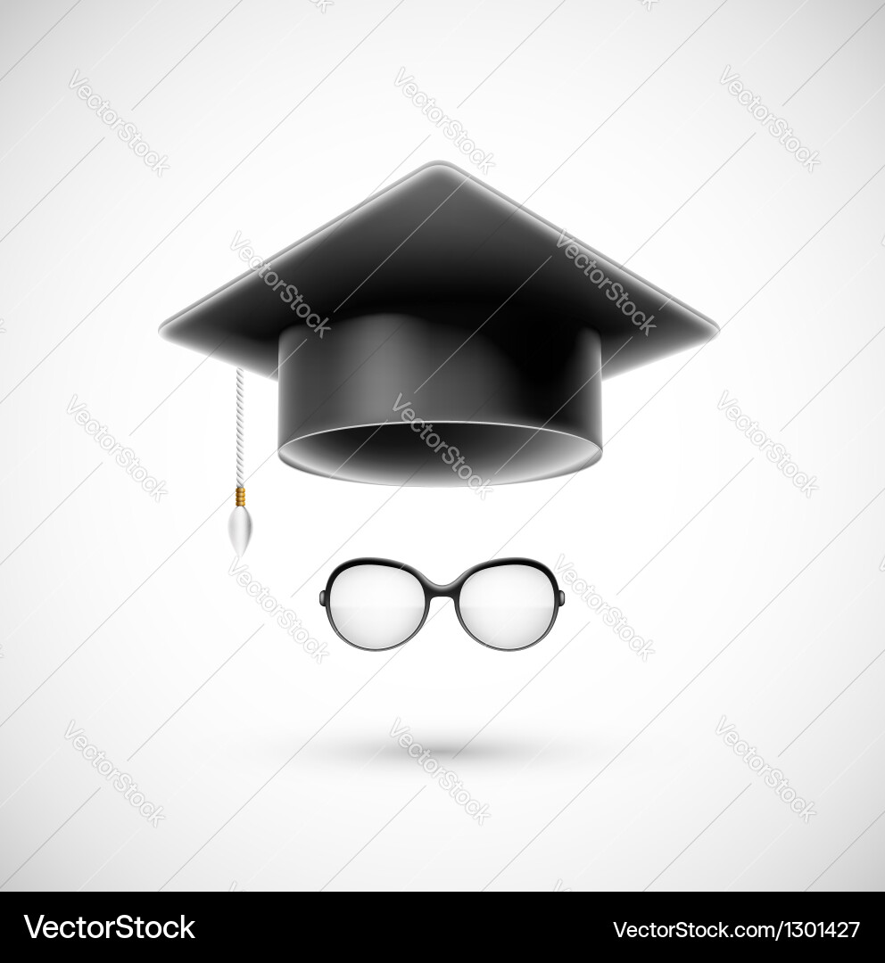 Academic Accessories - Hat and Glasses Royalty Free Vector