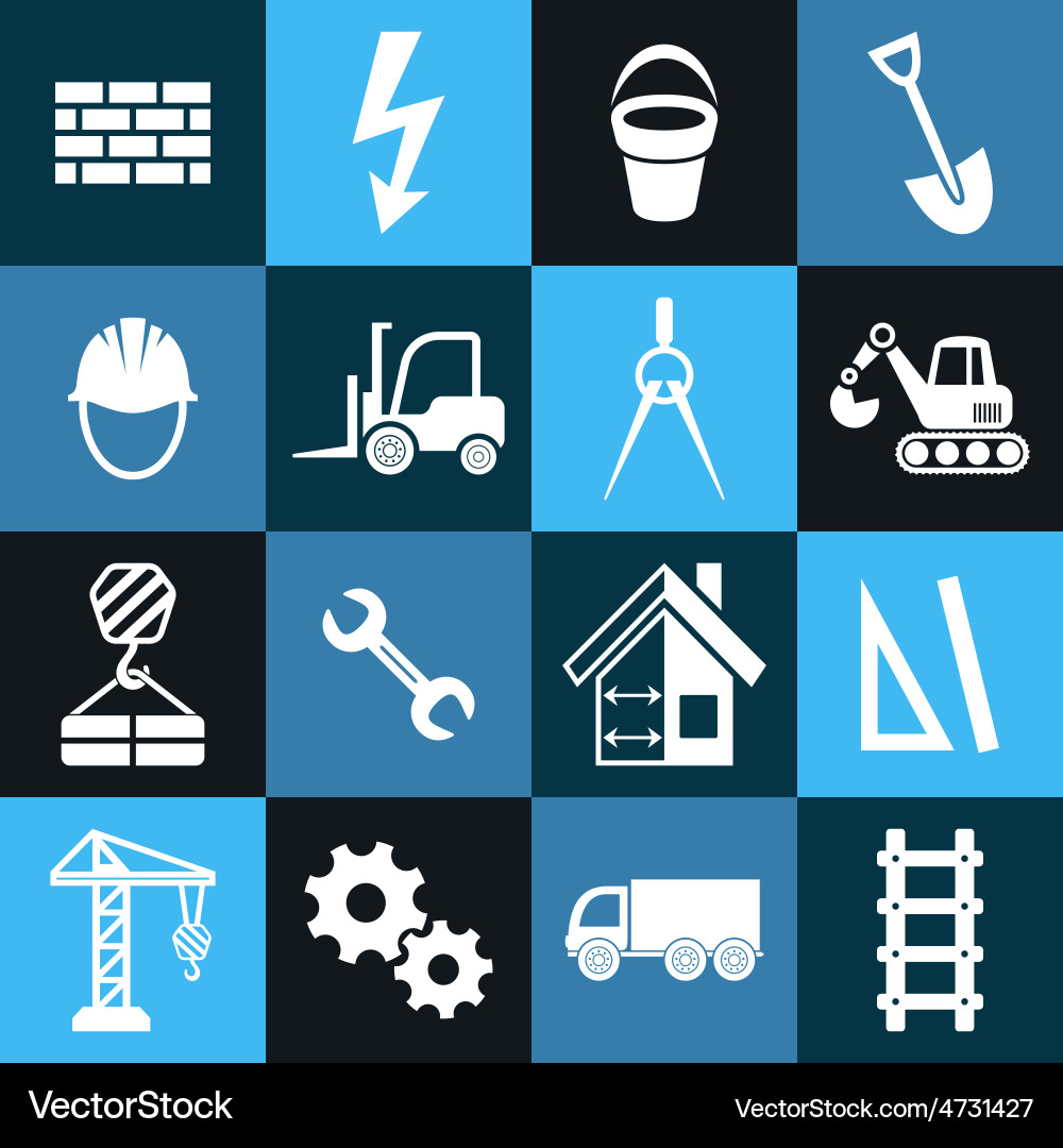 Construction icons Royalty Free Vector Image - VectorStock