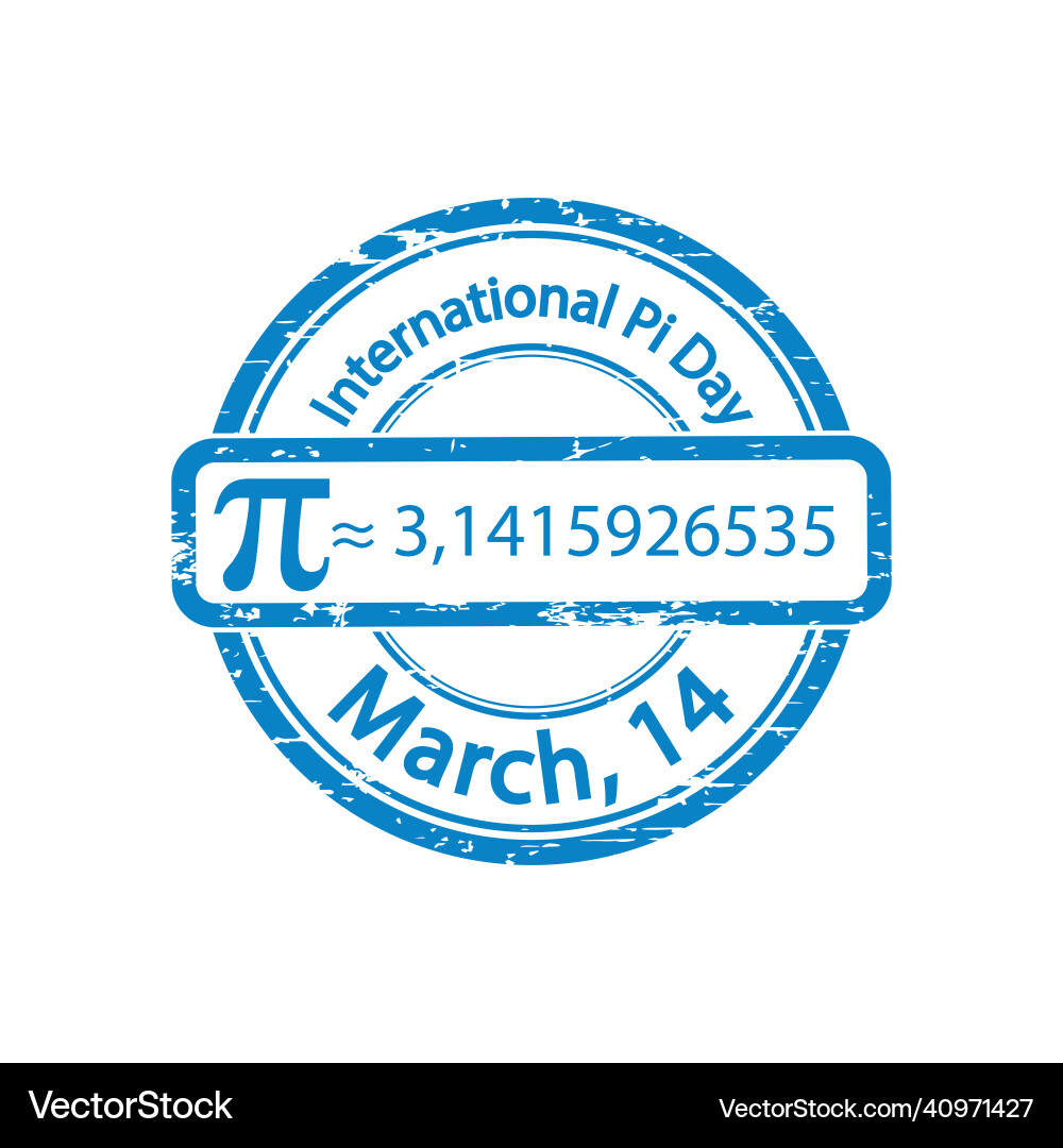 International pi day stamp isolated Royalty Free Vector