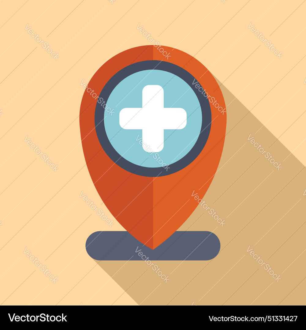 Medical location icon on warm background Vector Image