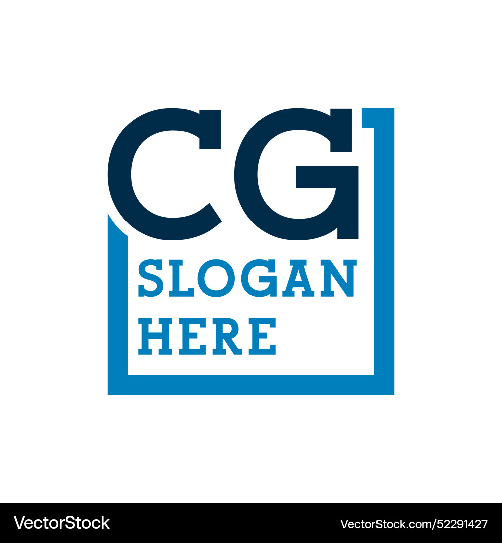 Minimal initials logo letters c and g cg initial Vector Image
