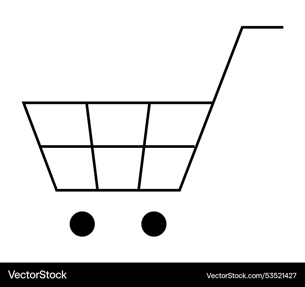 Minimalist shopping cart symbol for e-commerce Vector Image