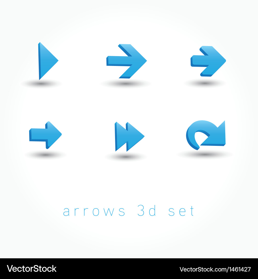 Set of icons pointer arrows 3d Royalty Free Vector Image