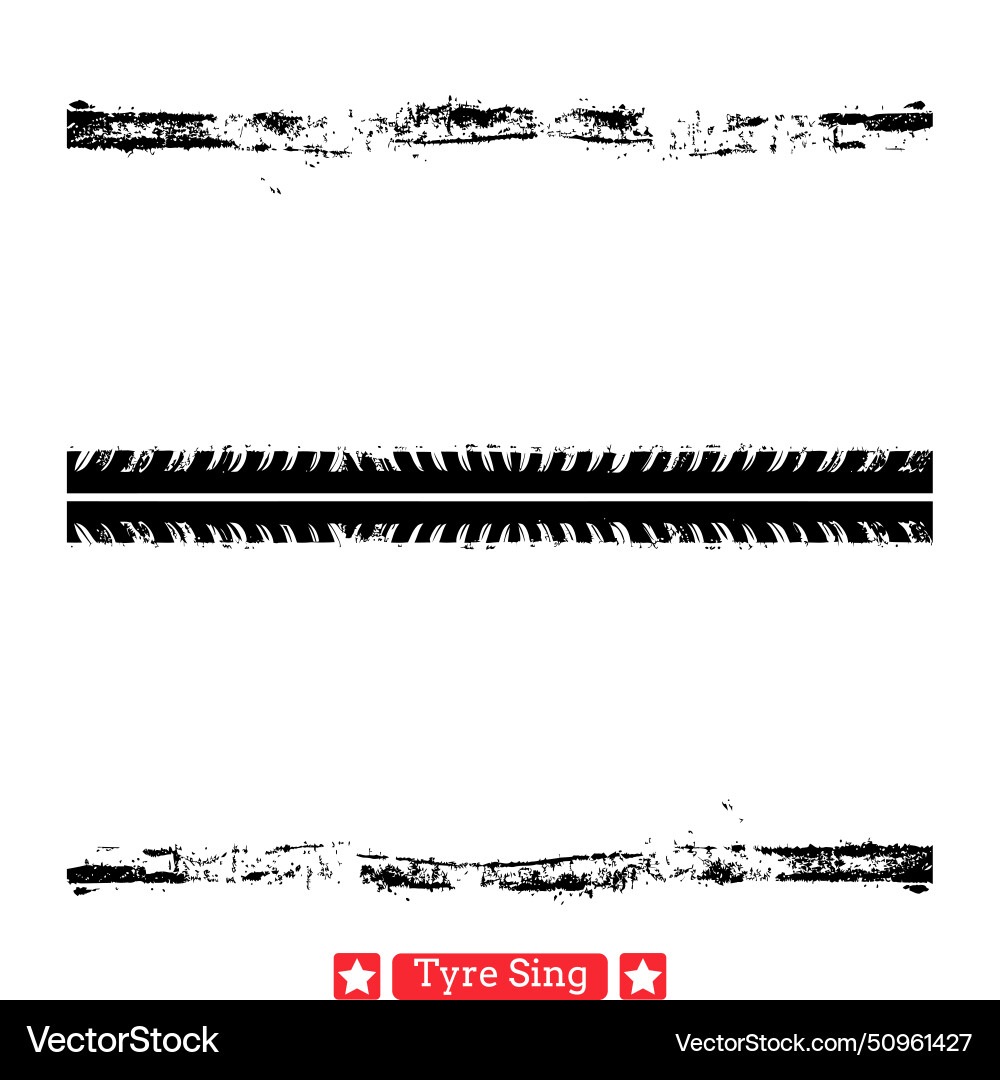 Wheel track silhouettes bundle rolling tyre path Vector Image