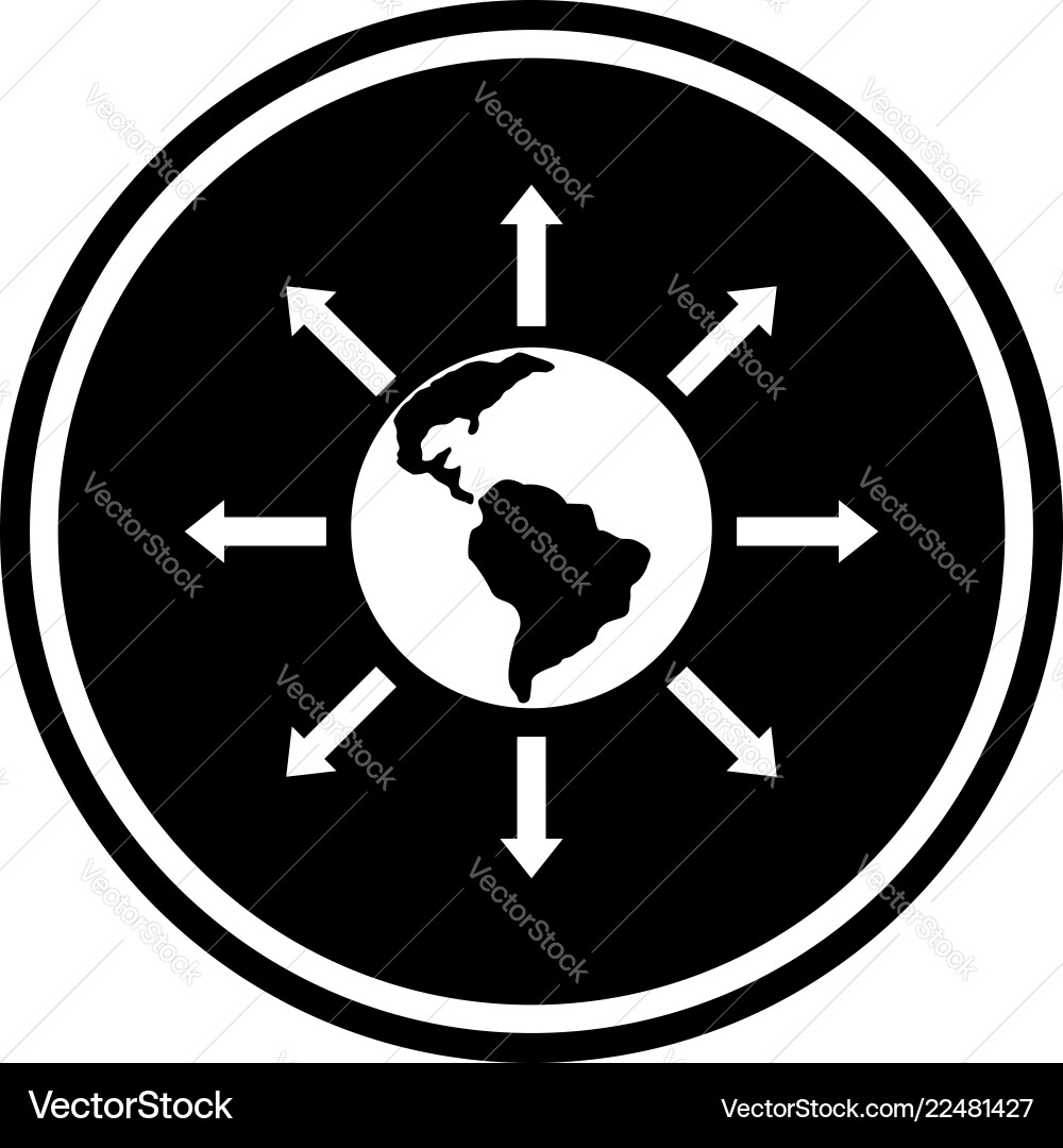 World Expansion Glyph Icon Royalty Free Vector Image